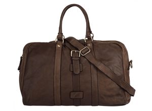 4262427390584 - Reisetasche FORTY Gr B H T 53cm x 30cm x 20cm onesize braun Leder leicht glänzend unifarben Taschen echt Leder Made in Italy
