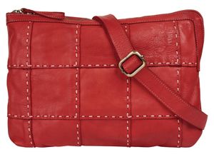 4260543061470 - Umhängetasche SAMANTHA LOOK Damen Gr B H T 30cm x 23cm x 3cm onesize rot Leder leicht glänzend unifarben Taschen echt Leder Made in Italy