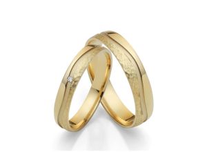 4007972555398 - Trauring FIRETTI Schmuck Geschenk Gold 750 Hochzeit Ehering LIEBE Fingerringe Gr 50 001 ct SI = kleine Einschlüsse mit Brillant Gelbgold 585 35 mm gelb (gelbgoldfarben) Trauringe Made in Germany wahlweise mit oder ohne Brillant