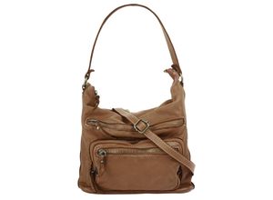 4260543048433 - Shopper CLUTY Damen Gr B H T 26cm x 25cm x 8cm onesize braun (cognac) Leder leicht glänzend unifarben Taschen echt Leder Made in Italy