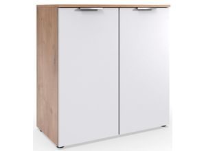 4065979030720 - Kommode WIMEX Level by fresh to go weiß (front weiß korpus plankeneiche nachbildung) B81 H84 T41 Spanplatte Sideboards 2-türig mit soft-close Funktion 81cm breit 84cm hoch
