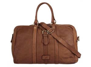 4262427390553 - Reisetasche FORTY Gr B H T 53cm x 30cm x 20cm onesize braun (cognac) Leder leicht glänzend unifarben Taschen echt Leder Made in Italy