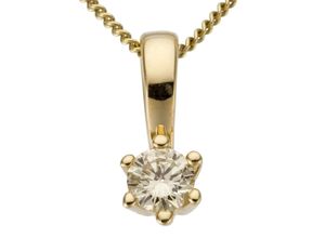 4041633992900 - Ketten-Anhänger FIRETTI Schmuck Geschenk Gold 750 Halsschmuck Anhänger Halskette Solitär Schmuckanhänger Gr 015 ct LR = lupenrein Gelbgold 585-Diamanten 05 g gelb (gelbgoldfarben g1=getönt 1) Damen Anhänger mit Brillant in Krappenfassung