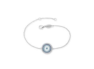 4260645869653 - Silberarmband ENGELSRUFER LUCKY EYE SILBER ERB-EYE-ZIM Armbänder Gr Silber 925 (Sterlingsilber) bunt (silberfarben schwarz blau weiß hellblau hellblau) Damen Armbänder Silber mit Zirkonia und Emaille