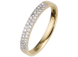 Image of Fingerring JOBO Fingerringe Gr. 58, SI = kleine Einschlüsse, Gelbgold 585-Diamanten, gelb (gelbgold 585) Damen Diamantringe 585 Gold mit 33 Diamanten
