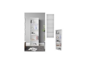 4066731269242 - Livinity Bücherregal Bob 190 x 60 cm Weiß Wohnzimmer Standregal mit 5 Fächern