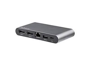 0065030878746 - StarTechcom USB C Dock 4K Dual Monitor DisplayPort Mini Laptop Docking Station 100W Power Delivery Passthrough GbE 2-Port USB-A Hub USB Type-C Multiport Adapter 33 Cable Dual DP - Portable USB-C Dock (DK30C2DAGPD) - Dockingstation - USB-