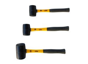 4060873224411 - Vago-Tools 3 tlg Set Gummihammer 370 500 1200g Schlosserhammer Schonhammer Hämmer