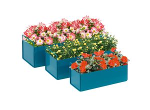 4255633515629 - Blumenbeete-Set mit Griff blau 55L x 20B x 19H cm