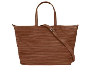 4260543059477 - Shopper SAMANTHA LOOK Damen Gr B H T 37cm x 30cm x 14cm onesize braun (cognac) Leder leicht glänzend unifarben Taschen echt Leder Made in Italy