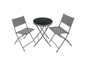 4061173115348 - tectake® Bistro-Set klappbar für 2 Personen UV-beständig Tisch mit Sicherheitsglasplatte