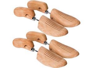 4061173024909 - tectake® 2 Paar Schuhspanner aus Lotusholz Verhinderung von Gehfalten gute Luftzirkulation