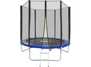 4061173077837 - Tectake - Trampolin Garfunky mit Sicherheitsnetz - Fitness Trampolin Gartentrampolin Kindertrampolin - 244 cm - schwarz blau