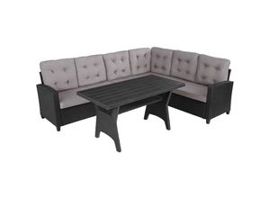 4061173205568 - tectake® Rattan Lounge für 6 Personen UV-beständig Tisch mit Schraubfüßen