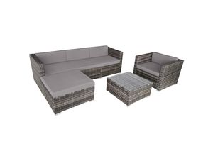 4061173125606 - tectake® Rattan Lounge für 4 bis 5 Personen UV-beständig mit Sicherheitsglasplatte