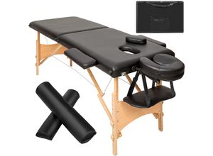 4061173243263 - tectake® 2 Zonen Massageliege-Set inklusive Lagerungsrollen und Tragetasche klappbar und höhenverstellbar 210 x 95 x 62 - 84 cm