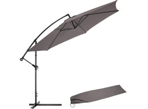 4061173069665 - tectake® Sonnenschirm Ø 350 cm stufenlos verstellbarer Neigungswinkel inklusive Schutzhülle