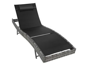 4061173041937 - tectake® Rattan Sonnenliege widerstandsfähig und UV-beständig 5-fach verstellbare Rückenlehne 211 x 69 x 28-94 cm