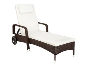 4260182879894 - tectake® Rattan Sonnenliege widerstandsfähig 6-fach verstellbare Rückenlehne 200 x 70 x 33 cm