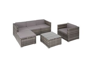 4061173243683 - tectake® Rattan Lounge für 4 bis 5 Personen UV-beständig variabel aufstellbar