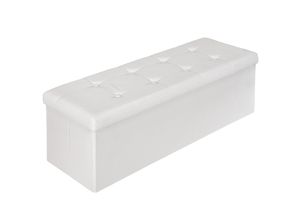 4260435994855 - tectake® Faltbare Sitztruhe aus Kunstleder mit Stauraum 110x38x38cm - weiß