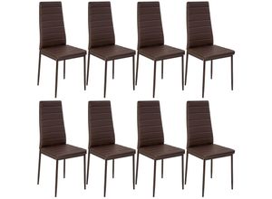 4061173174857 - tectake® 8er Set Esszimmerstuhl gepolstert mit Kunstlederbezug schlanke Stahlbeine 41 x 45 x 985 cm