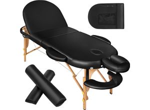 4260182870945 - tectake® 3 Zonen Massageliege inklusive Lagerungsrollen und Tragetasche klappbar und höhenverstellbar 230 x 104 x 625 - 85 cm