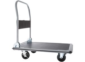 4260552084354 - tectake® Plattformwagen klappbarer Handgriff mit Aufbewahrungsfach rutschfeste Auflage und gummierter Kantenschutz Ladefläche 90 x 61 cm