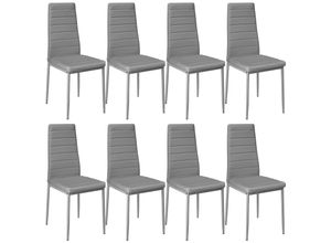 4061173174871 - tectake® 8er Set Esszimmerstuhl gepolstert mit Kunstlederbezug schlanke Stahlbeine 41 x 45 x 985 cm