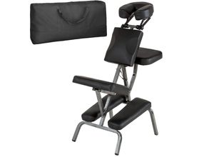 4260397650196 - tectakeÂ® - Massagesessel Behandlungsstuhl mit dicker Polsterung schwarz inklusive schwarzer Tragetasche