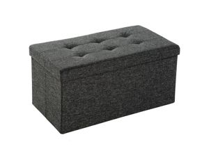 4260490480133 - tectake® Faltbarer Sitzhocker aus Polyester mit Stauraum 76x38x38cm - dunkelgrau