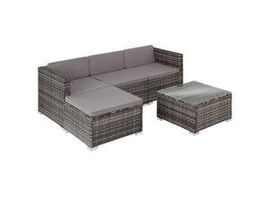 4061173243645 - tectake® Rattan Lounge für 3 bis 4 Personen UV-beständig variabel aufstellbar