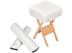 4260182872734 - tectake® Hocker mit 2 Lagerungsrollen aus Holz und Kunstleder gute Polsterung leichte Reinigung