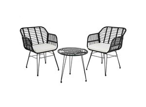 4061173115034 - tectake® Rattan Sitzgruppe für 2 Personen UV-beständig filigranes Design