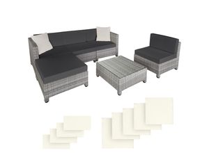 4061173116871 - tectake® Rattan Lounge mit Aluminiumgestell wetterfest und UV-beständig mit Sicherheitsglasplatte