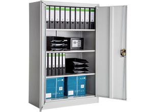 4260505445973 - tectake® Aktenschrank aus pulverbeschichtetem Stahl 3 höhenverstellbare Einlegeböden 140 x 90 x 40 cm