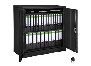 4061173017406 - tectake® Aktenschrank aus pulverbeschichtetem Stahl 2 höhenverstellbare Einlegeböden 90 x 40 x 90 cm