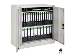 4260505446017 - tectake® Aktenschrank aus pulverbeschichtetem Stahl 2 höhenverstellbare Einlegeböden 90 x 40 x 90 cm