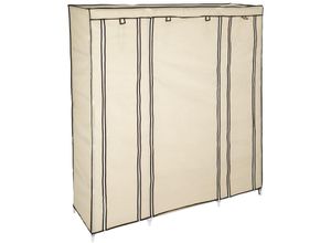 4260517460407 - Kleiderschrank Ameline klappbarer Kleiderschrank beige Stoff Hänge- und Liegeschrank - Viel Stauraum - beige - 402527