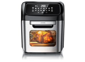 4062861072257 - Arendo Heißluftfritteuse Minibackofen 12L Edelstahl Airfryer Pizzaofen Multifunktionsofen Mini Backofen mit Umluft 1800 Watt Timer