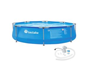 4061173012371 - tectake® Swimming Pool rund mit Stahlrahmen und Filterpumpe Ø 300 x 76 cm - blau