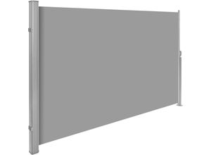 4260397658840 - tectake® Aluminium Seitenmarkise ausziehbar mit Aufrollmechanismus - 160 x 300 cm grau