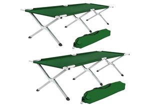 4260435999362 - tectake® 2er Set Feldbett mit Aluminiumgestell Belastbarkeit 150 kg 190 x 70 x 45 cm