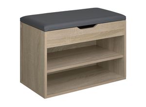 4061173115621 - tectake® Schuhbank Jasmina mit Sitzpolster 60x30x435cm - Holz hell Eiche Sonoma