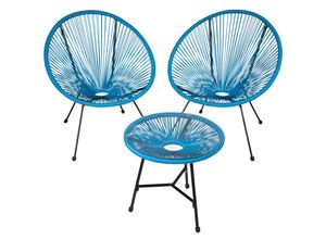 4061173208644 - tectake® 2 Gartenstühle Santana mit Tisch Retro-Design im Acapulco-Stil UV-beständig Belastbarkeit Stuhl 120 kg