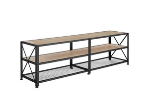 4061173210807 - tectake® TV-Regal Industrial Style 3 offene Etagen seitliche X-Streben 161 x 415 x 505 cm