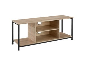 4061173230843 - tectake® TV-Regal Industrial Style 4 offene Fächer verstellbarer Einlegeboden und Kabelaussparungen 120 x 40 x 505 cm