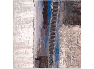 4057738387008 - Wandbild ARTLAND Blau-silber Abstrakt I Bilder Gr B H 40 cm x 40 cm Alu-Dibond-Druck Muster 1 St blau Bild Poster Bilder als Alubild Leinwandbild Wandaufkleber oder in versch Größen