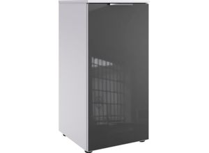 4065979031697 - Kommode WIMEX Level36 C by fresh to go weiß (weiß glas grau) B41cm H92cm T41cm Spanplatte Sideboards mit Glaselementen auf der Front soft-close Funktion 41cm breit