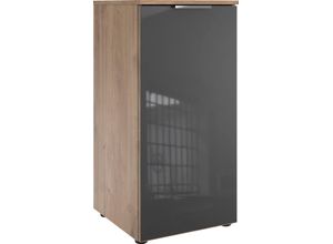 4065979031833 - Kommode WIMEX Level36 C by fresh to go grau (plankeneiche nachbildung glas grau) B41cm H92cm T41cm Spanplatte Sideboards mit Glaselementen auf der Front soft-close Funktion 41cm breit